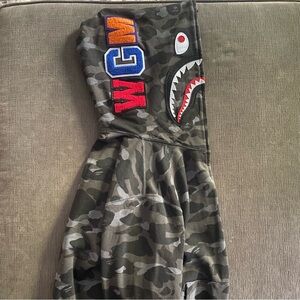 Bape | Sweaters | Bape Gray Camo Shark Full Zip Hoodie | Poshmark
